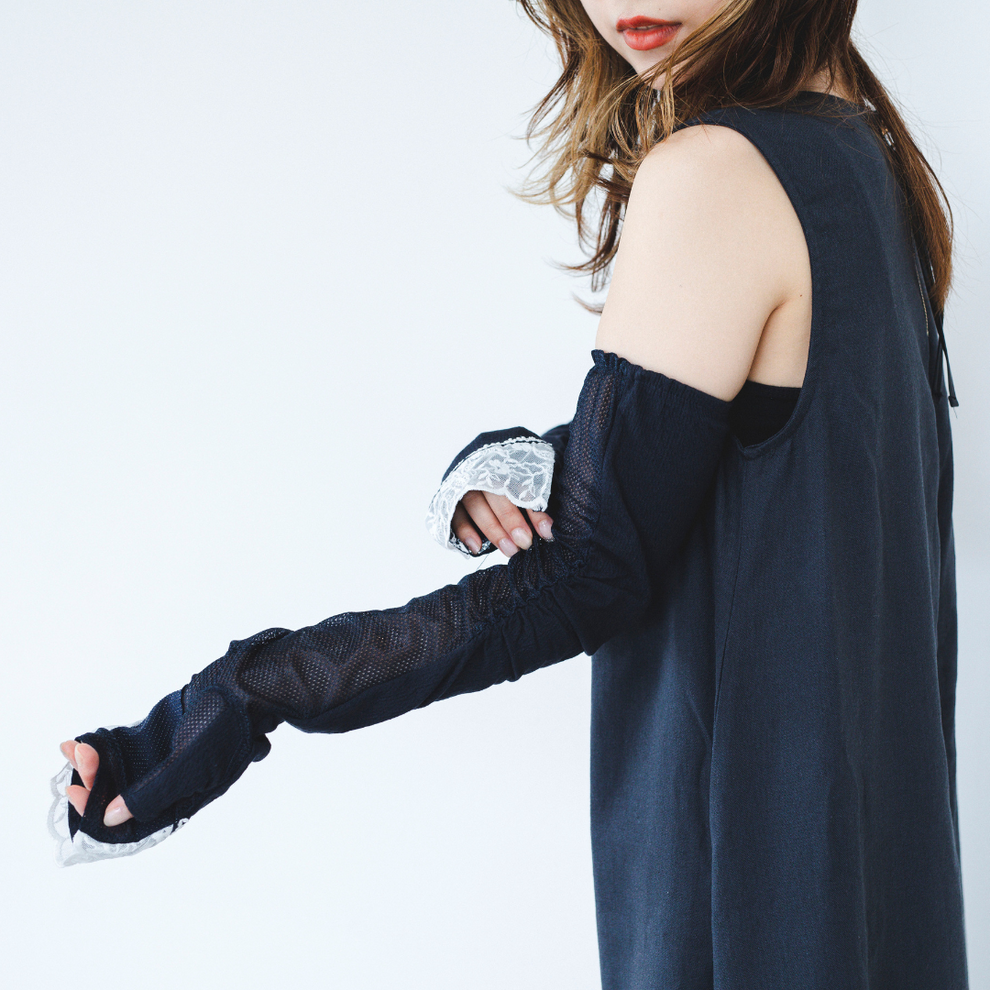 L042 細見えシアーレース UVアームカバー手袋 – MONAMI STORE